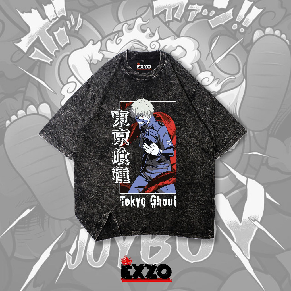 Exzo kaos ANIME Oversize stonewash acidwash washed tshirt kaos JAPAN ...