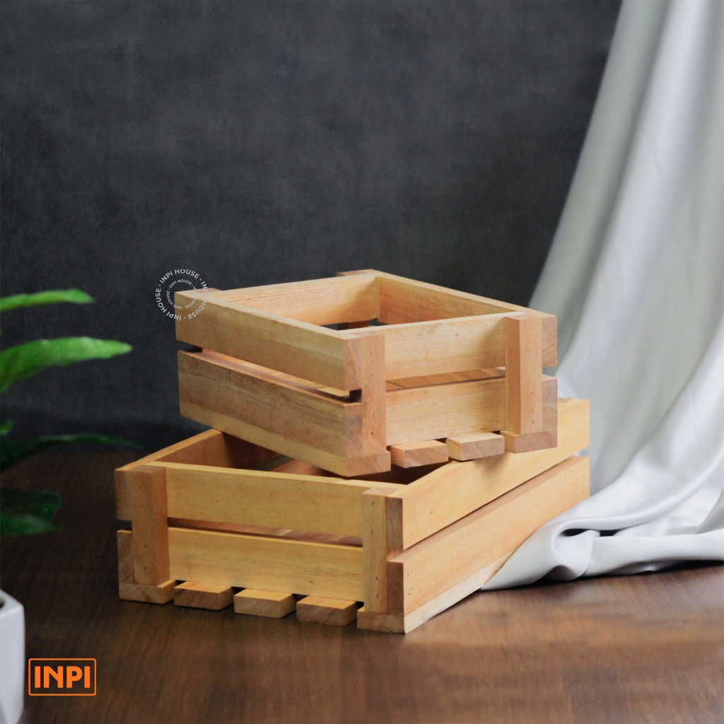 KAYU Wooden Storage Box - Wooden Display Set - Storage Box (Contains 2 ...