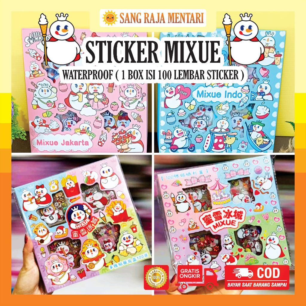 Waterproof Mixue Sticker Gets a Box containing 100 sheets | Children's ...