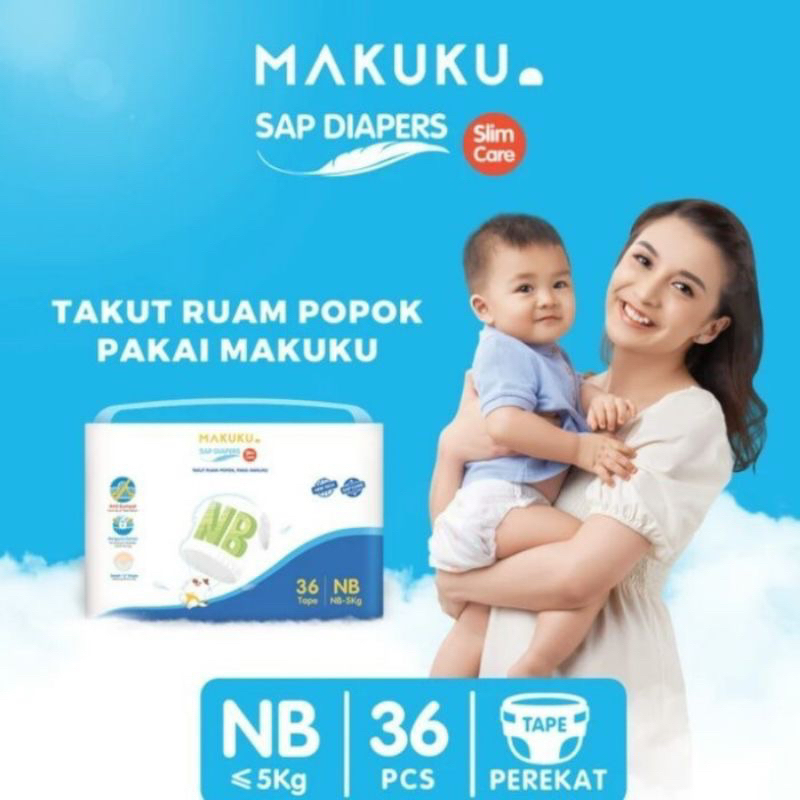 Makuku Slim Care Tape NB36 Pampers SAP Diapers Baby Diapers Thin Adhesive Extra Dry Anti-Clump ...
