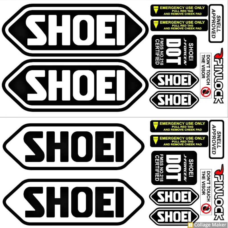 Shoei Helmet logo Sticker 1set print cut model | Shopee Malaysia