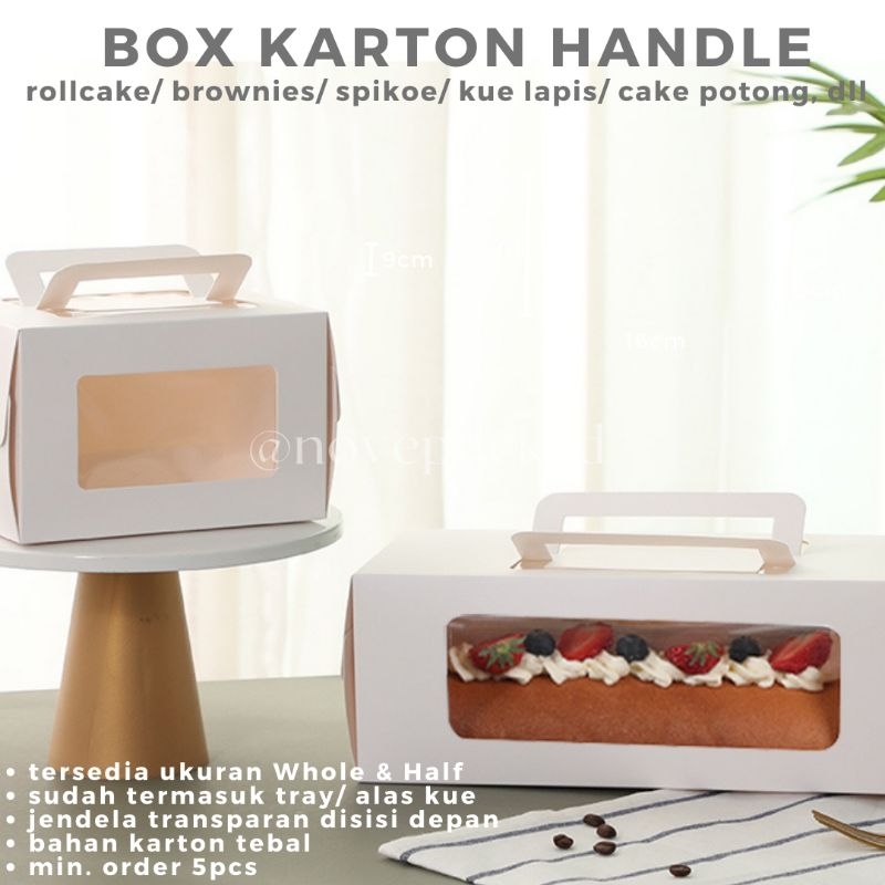 PUTIH White Cake BOX HANDLE/White Cardboard Cake BOX HANDLE/White ...