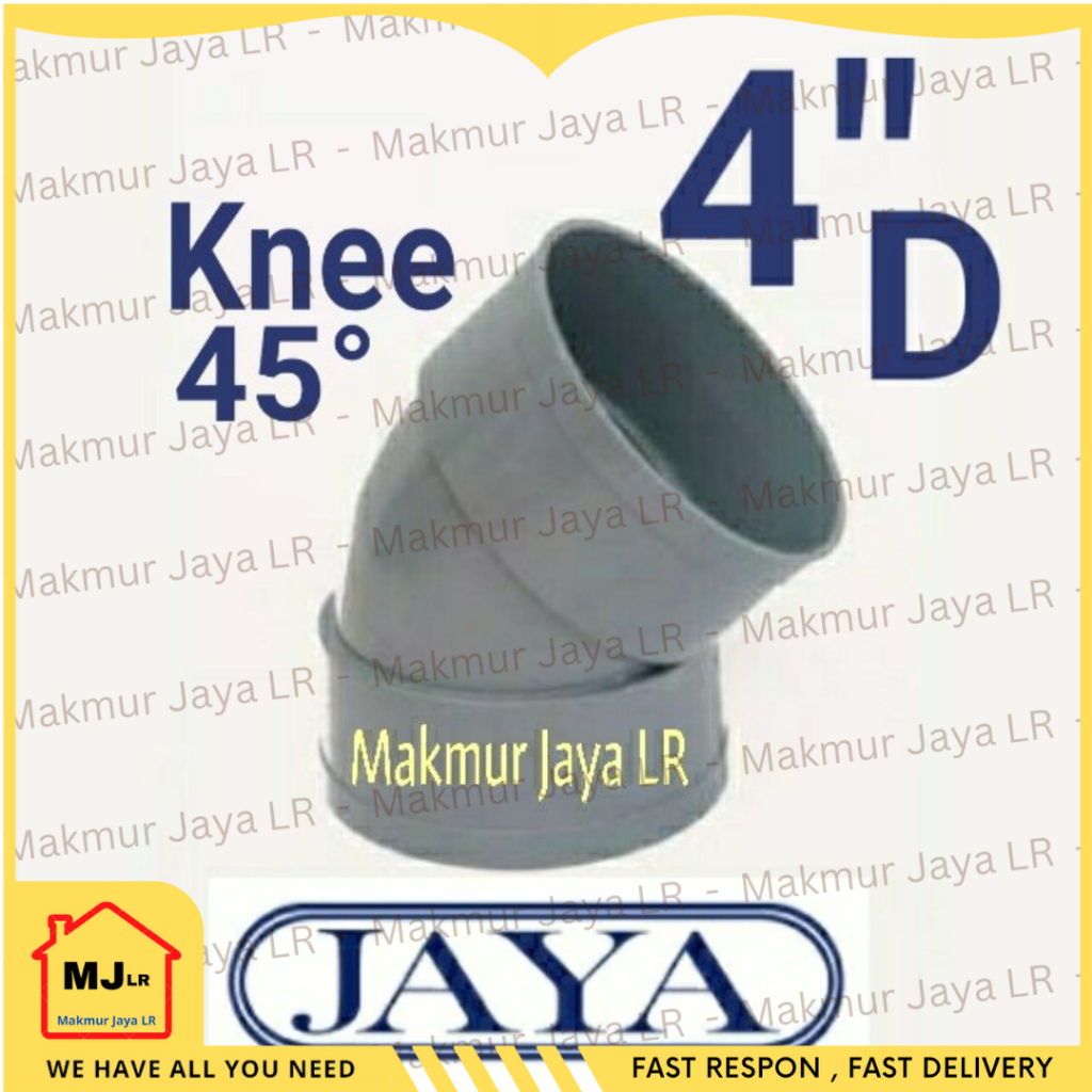 Keni 4" KNEE 4 inch Elbow 45 0 degrees D JAYA Knie Kenie PVC pipe 4x45 | Shopee Malaysia