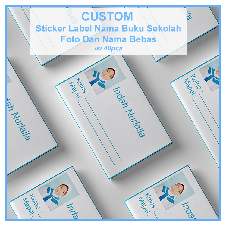 Custom School Book Name Sticker Labels Can Use Free Photos and Names ...