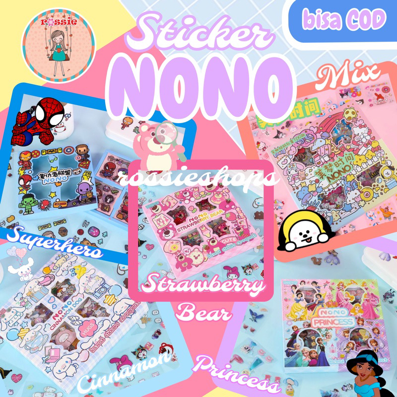 Nono Super Hero Stickers 100pcs Cool/Large Nono Box Stickers 1 Box ...