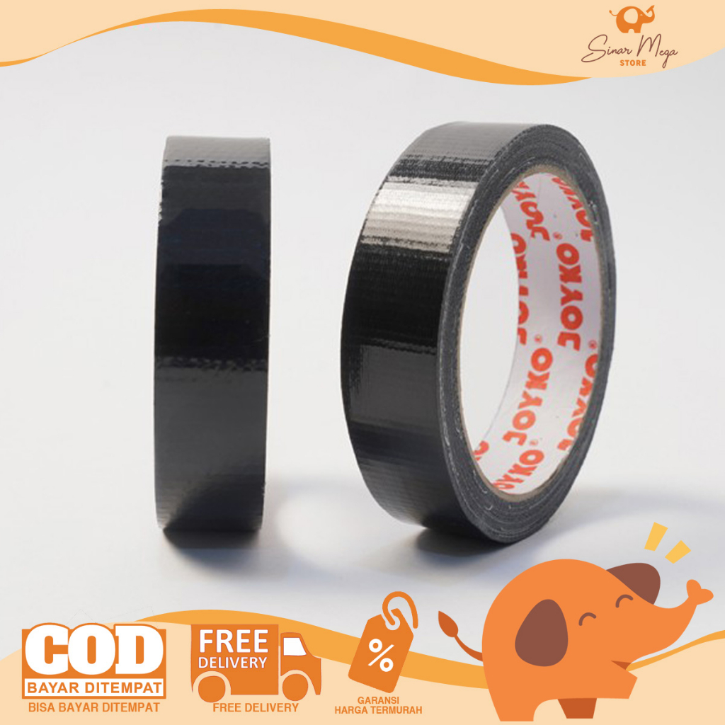 HITAM Black Duct Tape 24mm x 12m/Cloth Tape Black Cloth Tape | Shopee ...