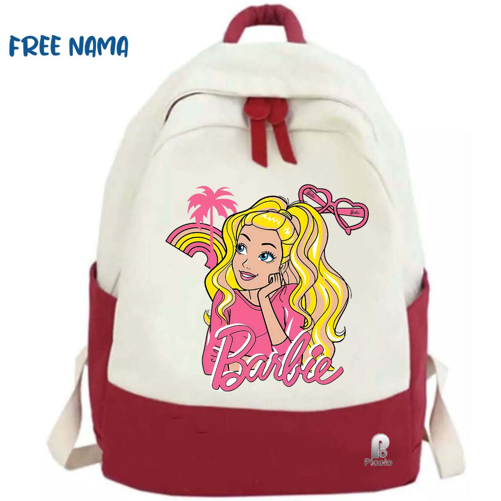 CHILDREN'S SCHOOL BACKPACK BACKPACK WITH BARBIE CARTOON CHARACTER MOTIF ...