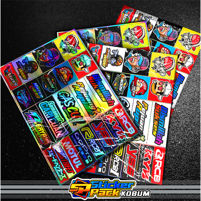 Sticker Pack with Viral Words, Racing Images and Logos, Latest Mixed ...