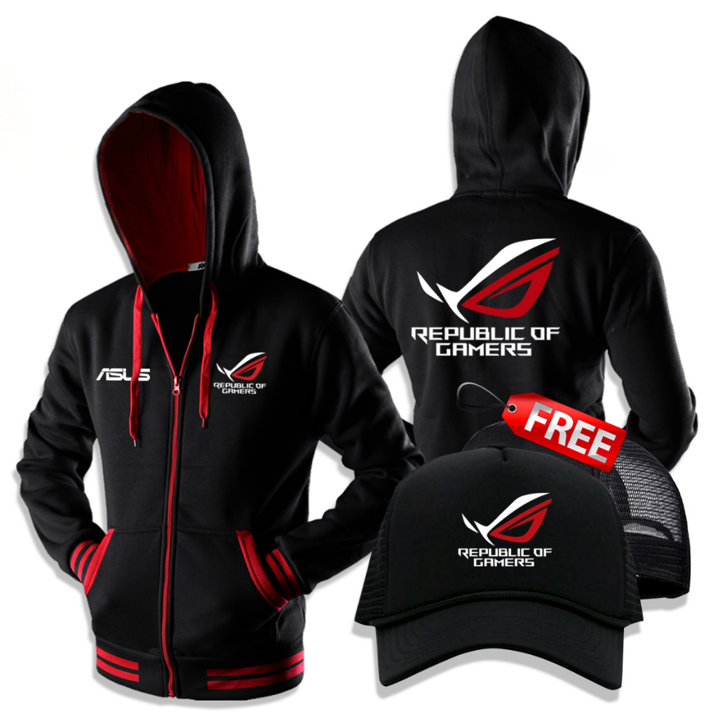 Asus Rog Republic Of Gamers Zip Hoodie Jacket All Sizes - S M L XL XXL ...