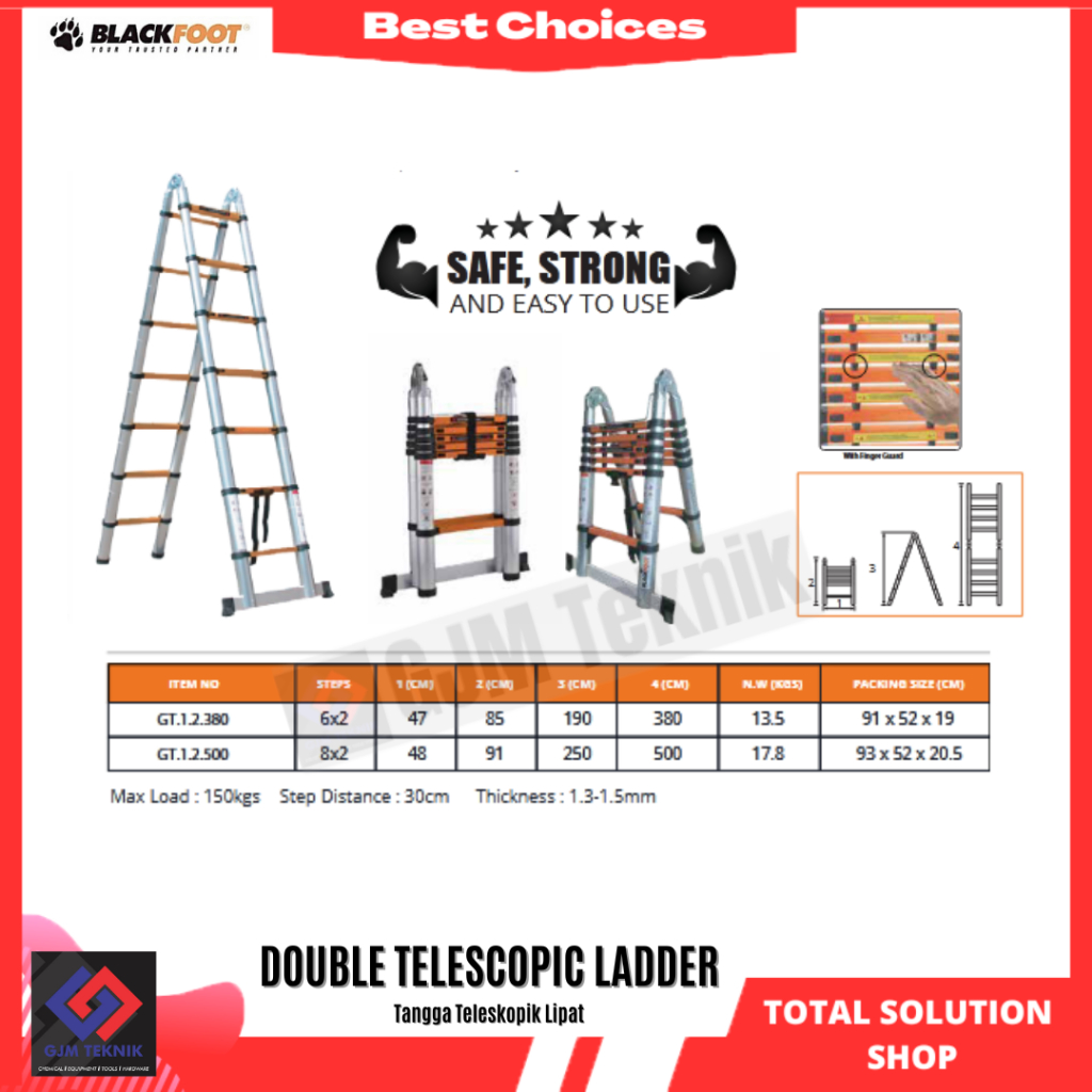 Blackfoot - DOUBLE TELESCOPIC LADDER (DOUBLE TELESCOPIC LADDER ...