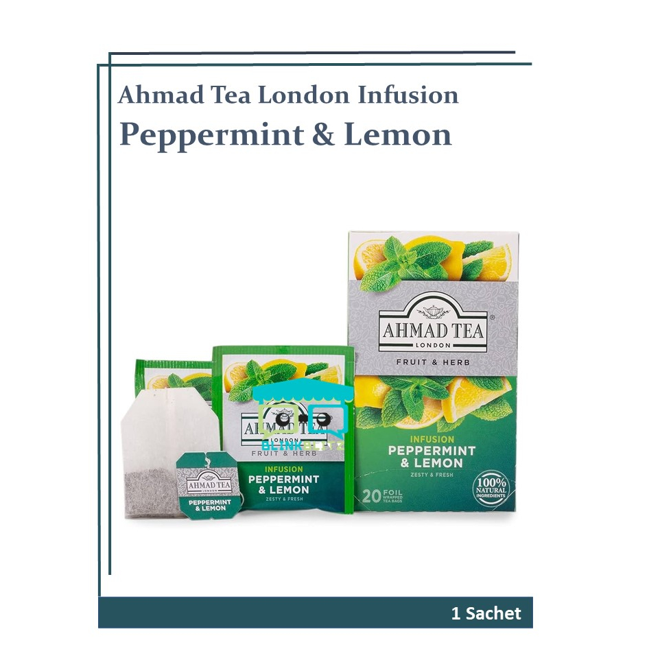 Sachet Ahmad Tea London Fruit & Herbs PEPPERMINT & LEMON Infusion ...