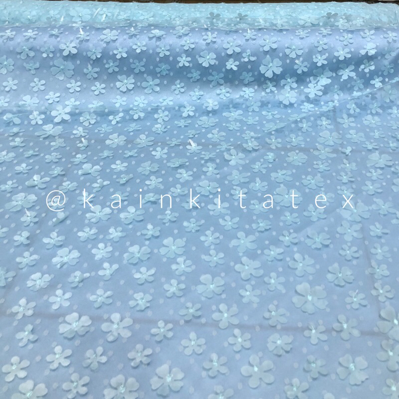 Tile Dotty 3d cherry blossom dot tulle | Soft dot tile with embossed ...