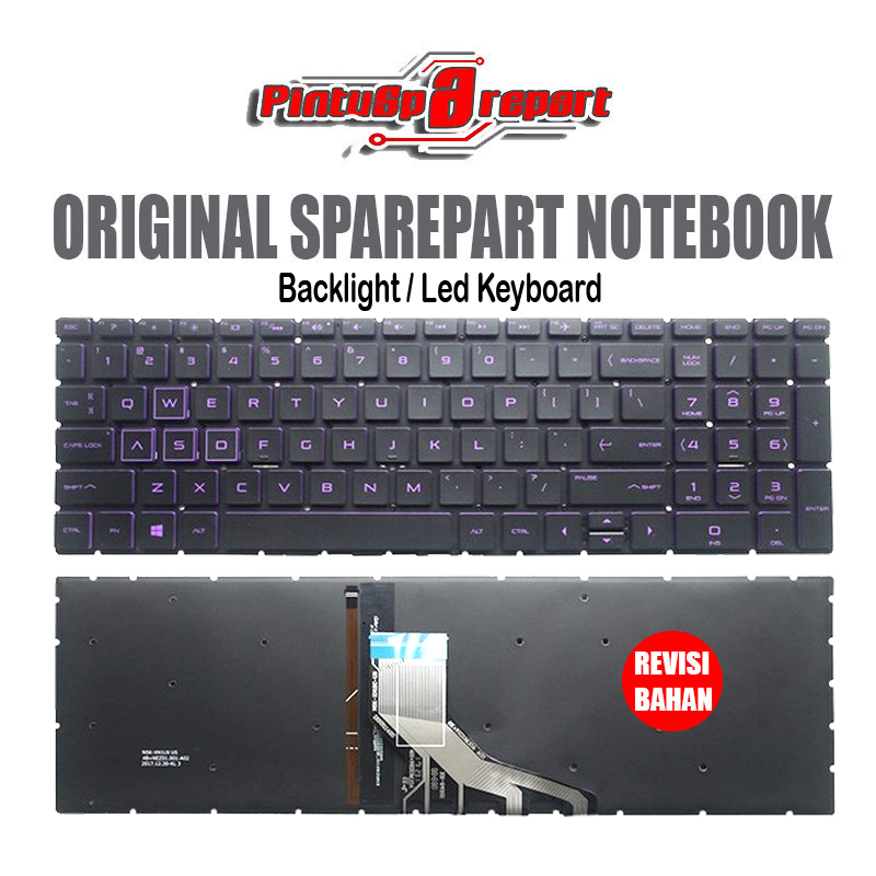 Hp Pavilion Gaming Laptop Keyboard 15-DK Purple Backlight Original ...