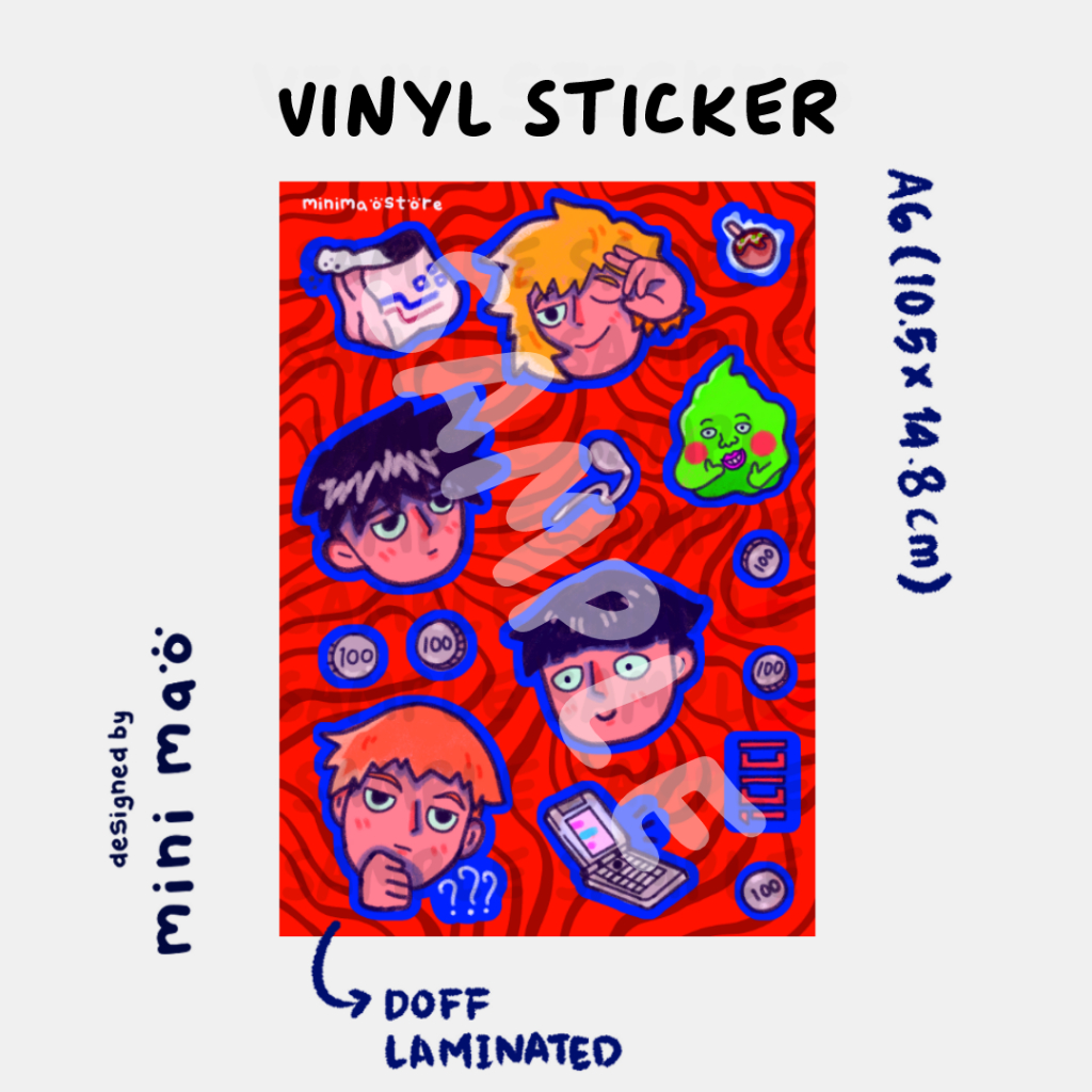 Mob Psycho 100 Sticker Sheet A6 (Vinyl) | Shopee Malaysia