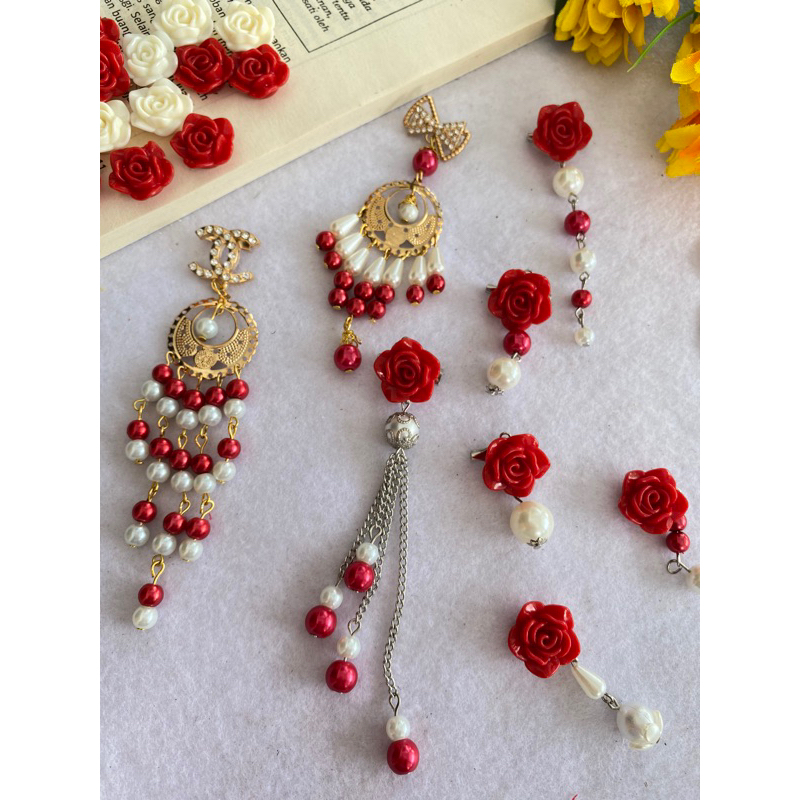 PUTIH MERAH Red AND WHITE BROOCH chest brooch red and white chin brooch ...