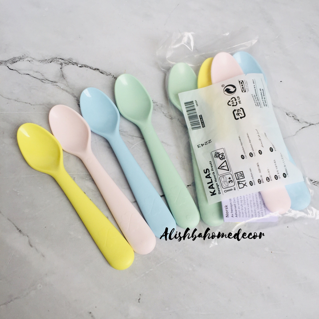 IKEA SPOON (a set of 4pcs)/ PASTEL COLOR SPOON | Shopee Malaysia