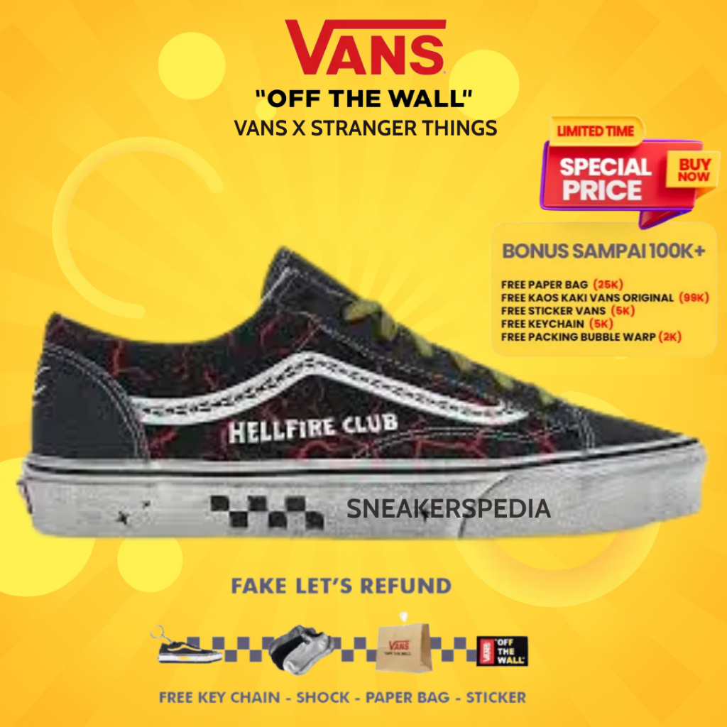 Vans Original 100% Style 36x Stranger Things With Translucent Barcode ...
