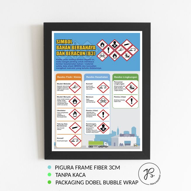 K3 Safety Poster SYMBOL MATERIAL B3 + A3 Size Frame | Shopee Malaysia