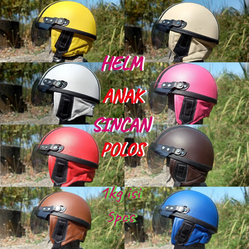 Children's Helmets for Ages 1-6 Years, Plain Cream-Brown Stripes and ...