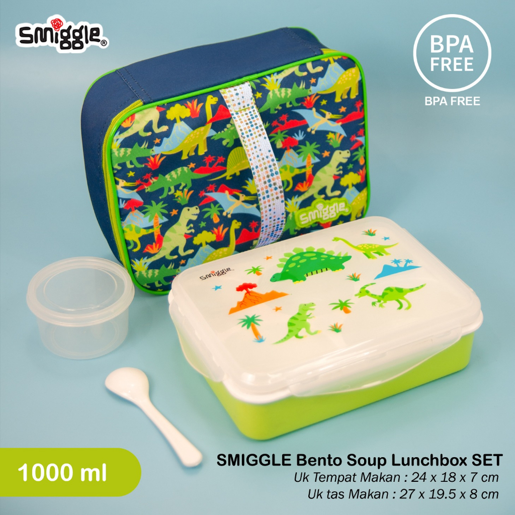 Smiggle bento soup lunchbox 5-piece Lunch Box locked animals BPA FREE ...