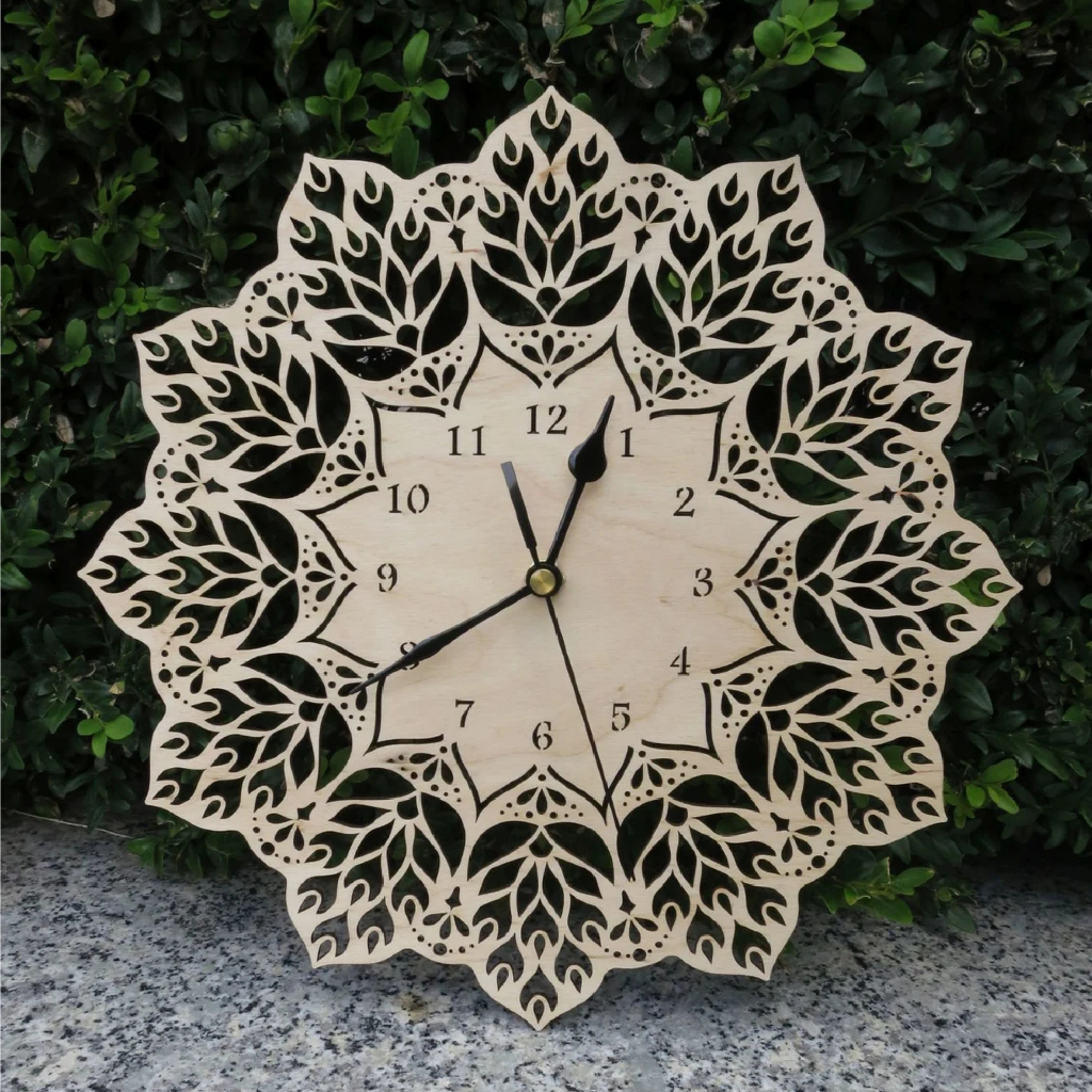 KAYU Beautiful wooden aesthetic clock / Floral wall clock | Shopee Malaysia