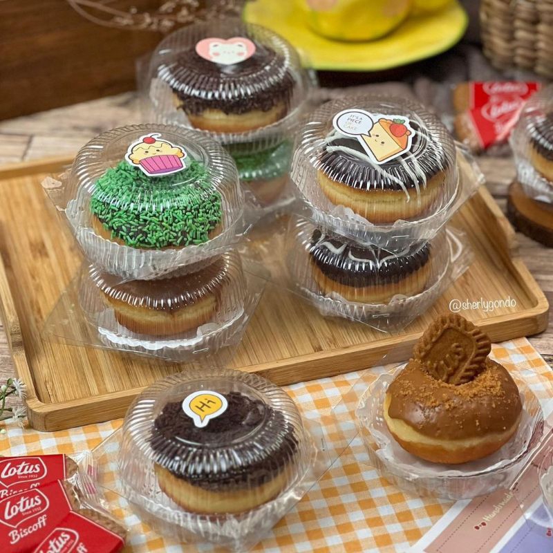 Mika Donut Unit contains 50 pcs / Mika Donut / Plastic Donut Packaging ...