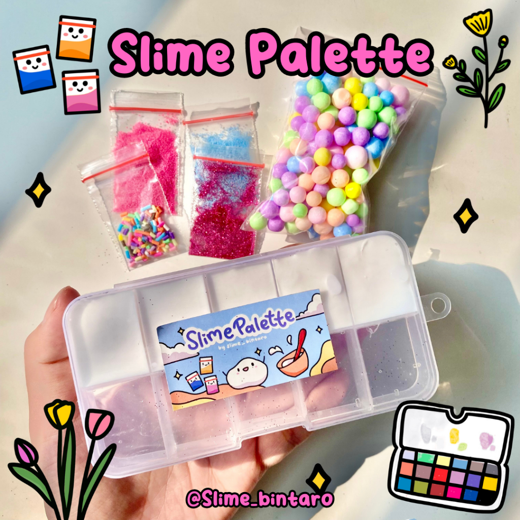 SLIME PALETTE BY SLIME BINTARO || SLIME PACKAGE || DIY SLIME PALETTE ...