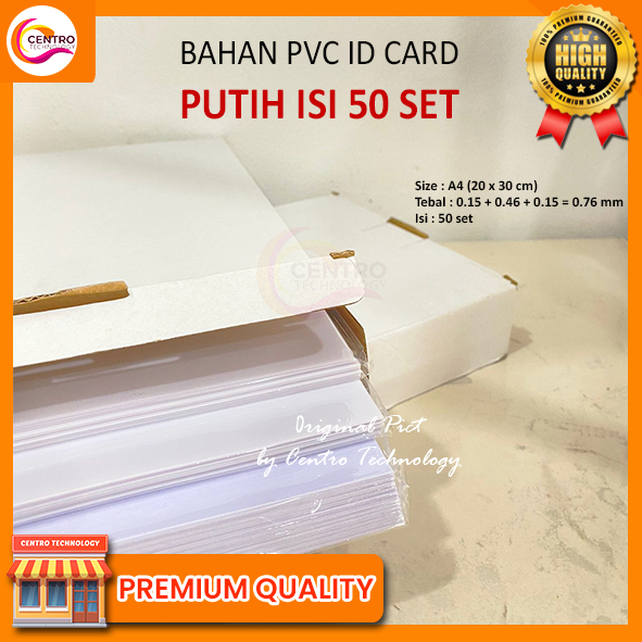 Plain PVC Material ID CARD A4 Thickness 0.76 (English Writing Label ...