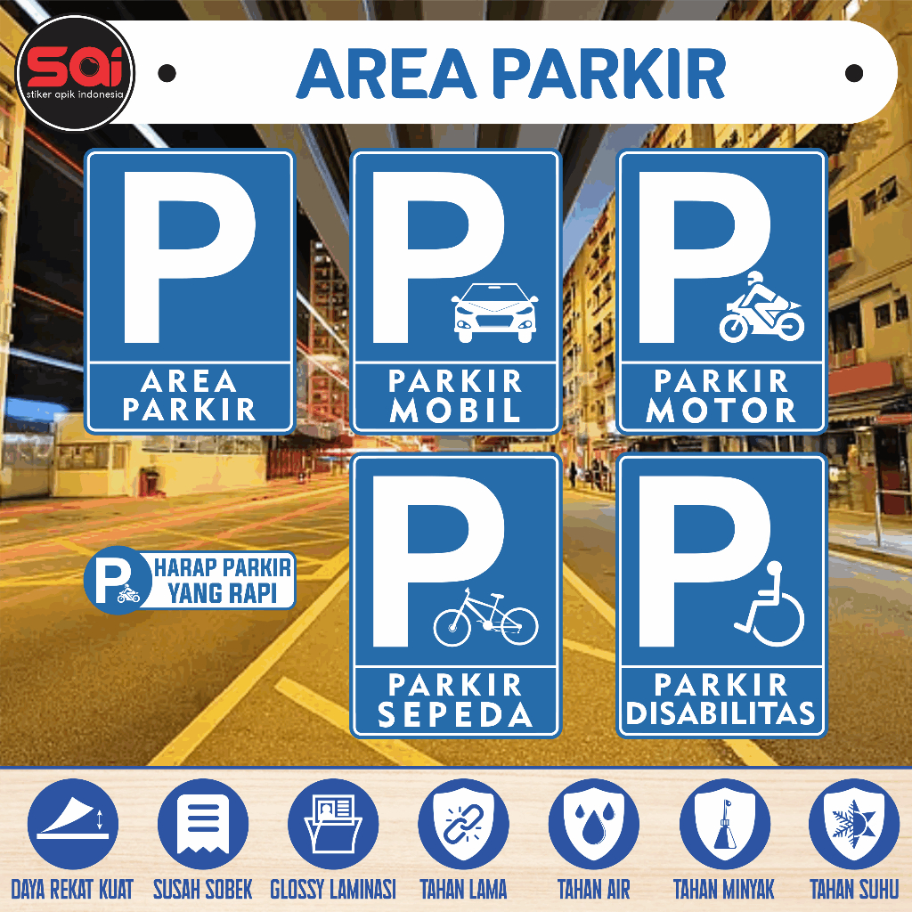 Glossy LAMINATED MOTORCYCLE CAR PARKING AREA WATERPROOF VINYL STICKER ...