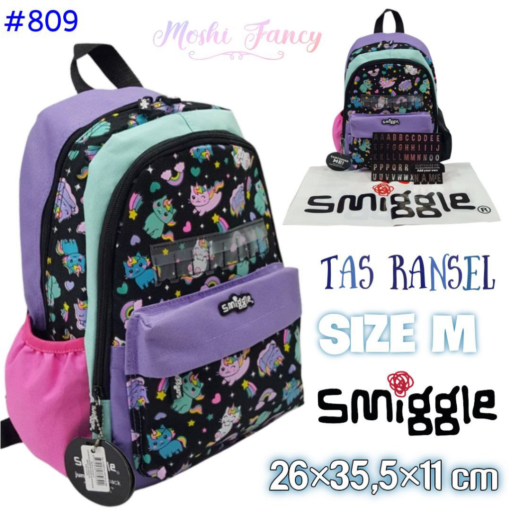 HITAM Smiggle Unicorn Cat Black Bag/Smiggle Junior Animalia/Smiggle ...