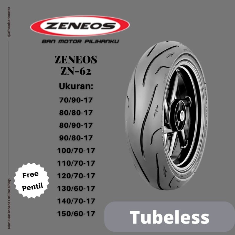 Zeneos ZN 62 Motorcycle Tires Size 120/70-17, 130/60-17, 140/70-17 ...