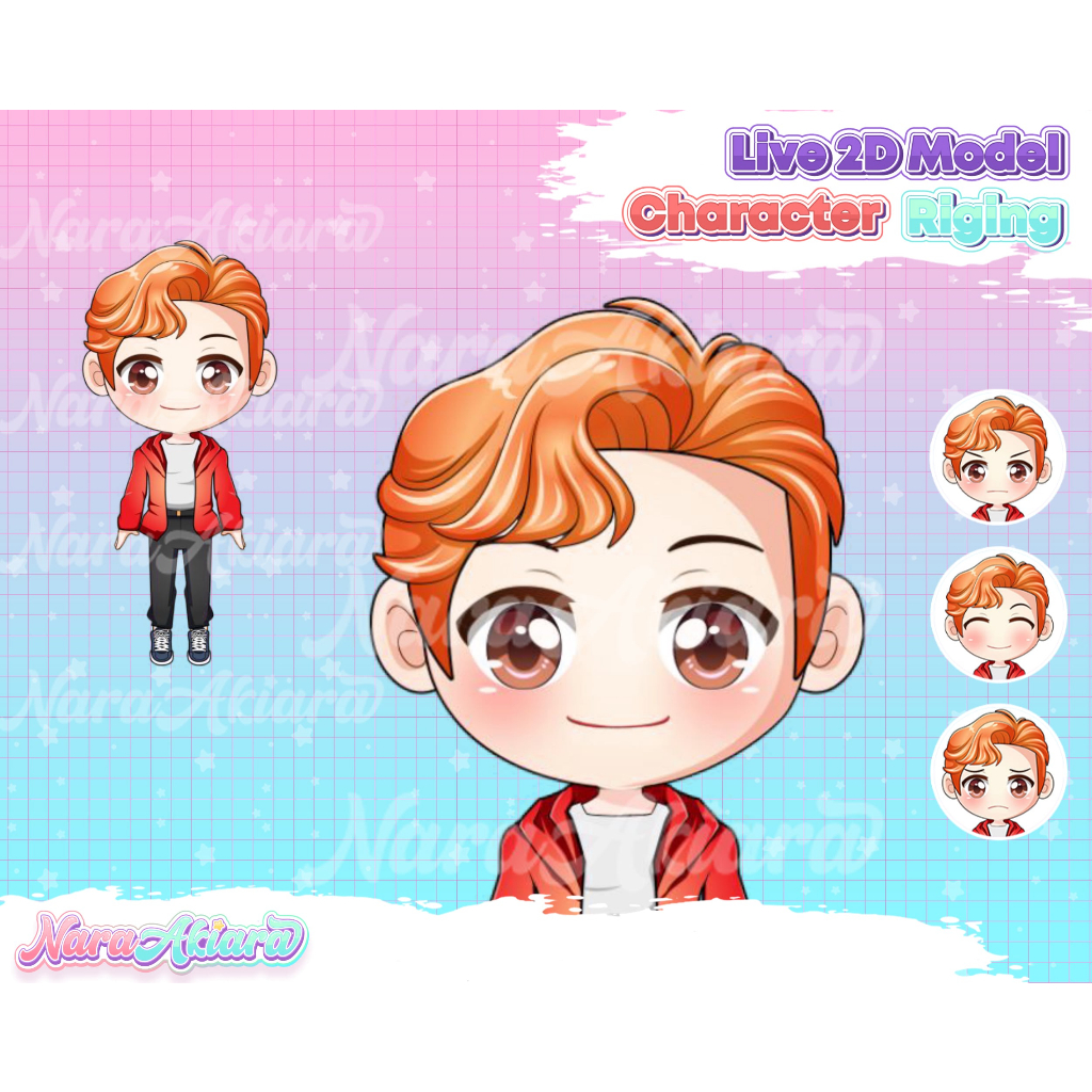 Direct On-Air with VTuber Chibi Live2d Ready to Use, Live2d Art ...