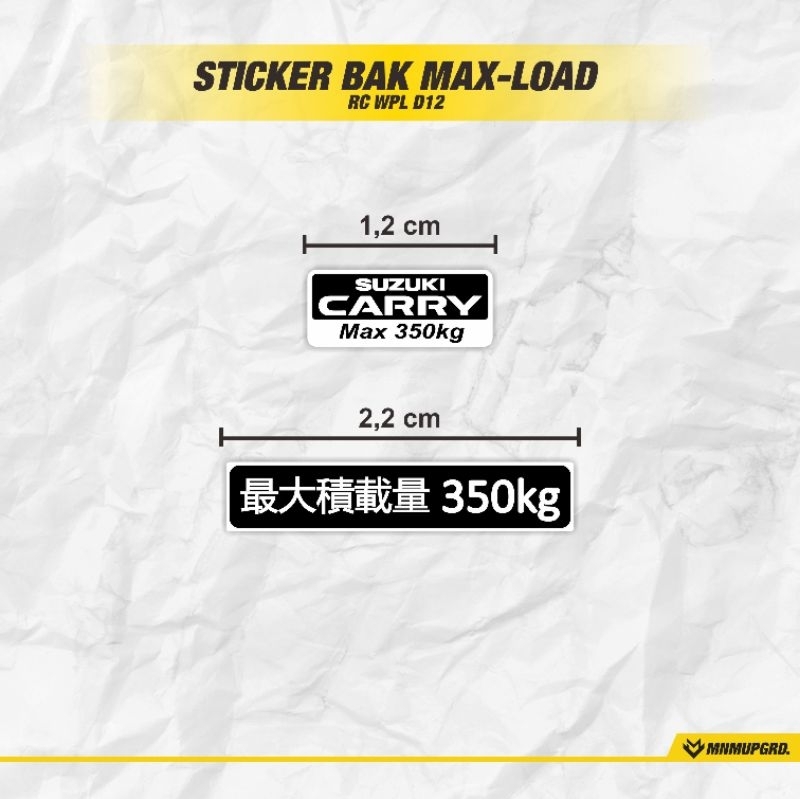 Rc max load Sticker WPL D12 tub | Shopee Malaysia