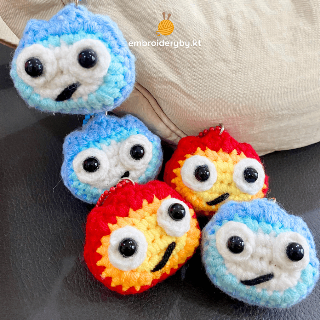 GANTUNGAN Calcifer Howl Amigurumi / Crochet Ghibli / Ghibli Keychain ...