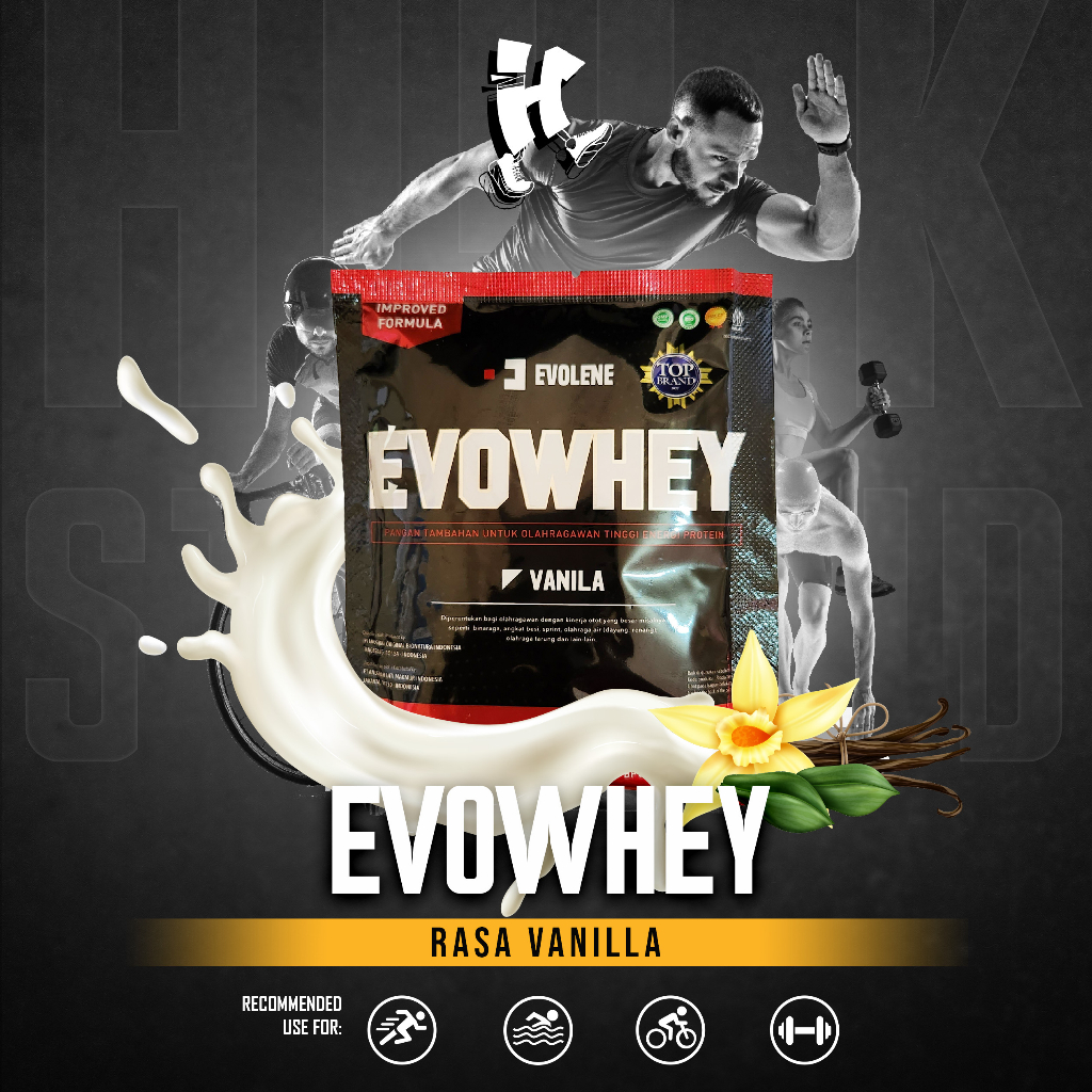 Evolene Evowhey Vanilla Flavor 1 Sachet 35gr Muscle Mass Enhancer ...