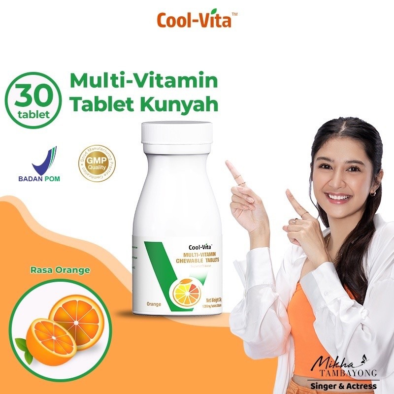 Cool Vita MULTIVITAMIN Chewable ORANGE Flavor Contents 30 Tablets ...