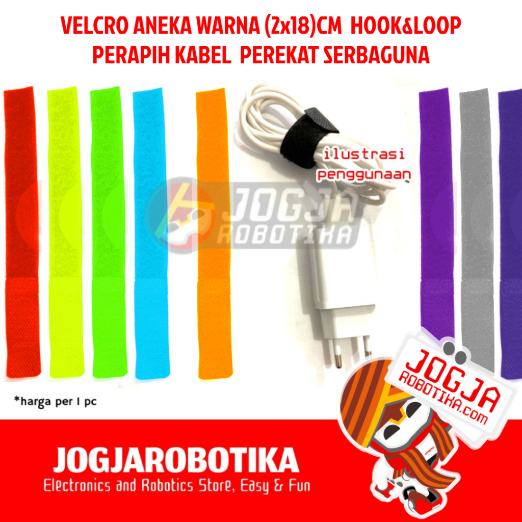 Various COLORS VELCRO (2X18)CM HOOK & LOOP TREATMENT MULTIPURPOSE ...