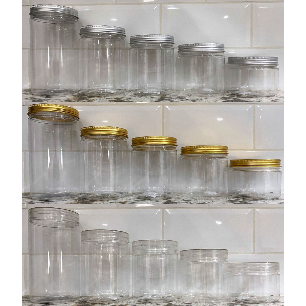 Premium Plastic Jar with Aluminum Screw Lid – Tube – Plastic Dessert ...
