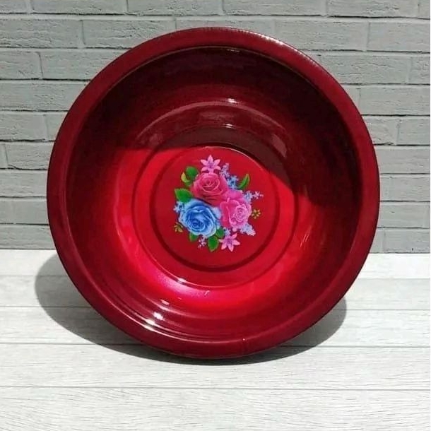 MERAH Stainless Flower Pattern Red Basin | Shopee Malaysia