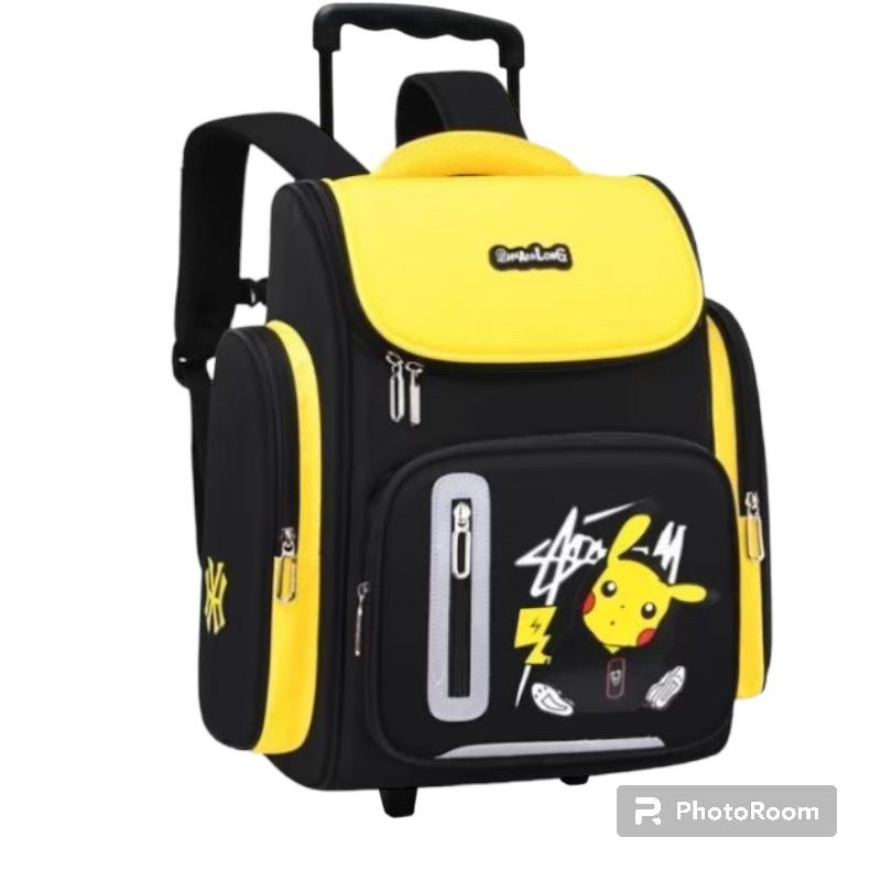Trolly Pikachu Latest Pikachu Model Push Wheeled Trolly Backpack for ...