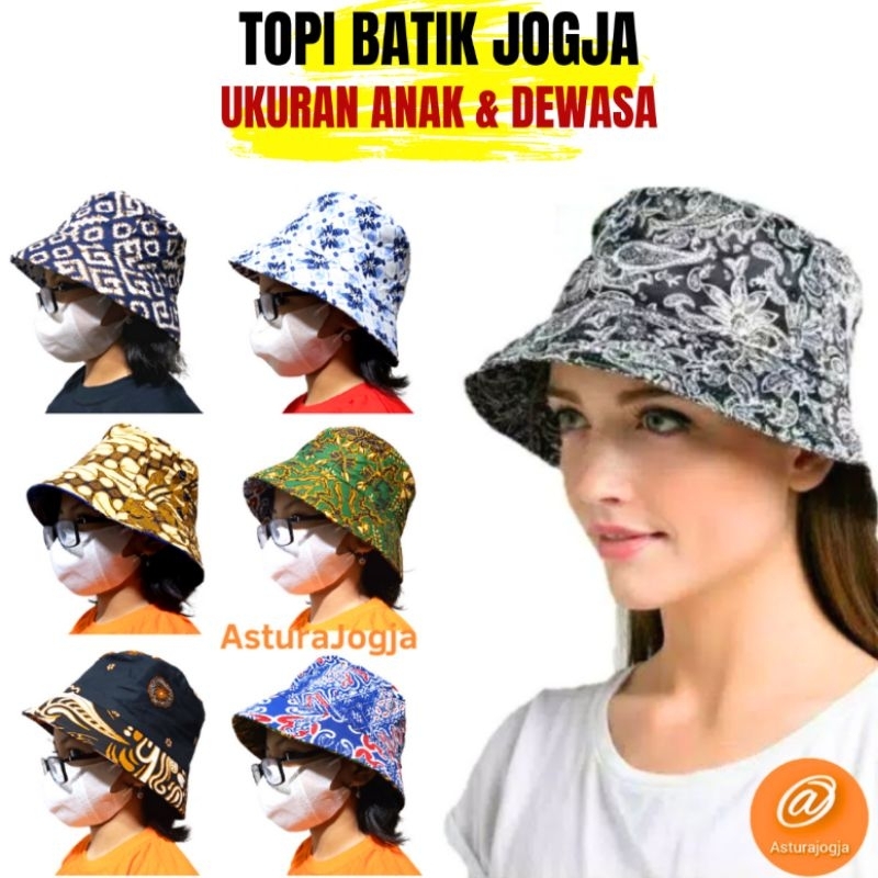 Jogja Batik Bucket Hat Reversible Batik Hat Beach Hat | Shopee Malaysia