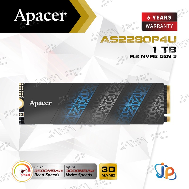 Ssd Apacer AS2280P4U PRO M.2 2280pcie Gen3 Nvme 1TB - M2 1TB | Shopee ...