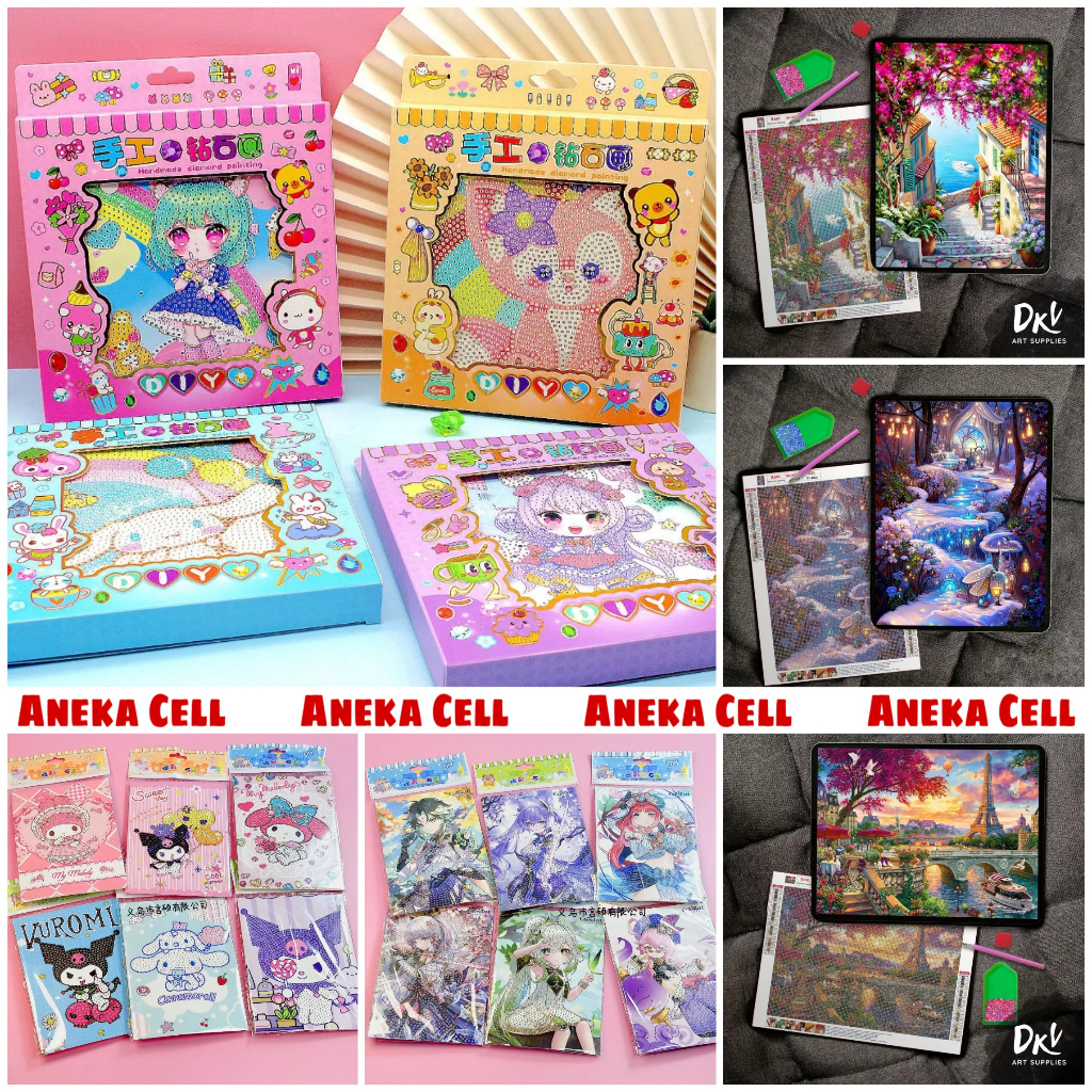 MOMO [NEW] Diamond PAINTING ANIME GIRL & SANRIO SERIES + FRAME FRAME ...
