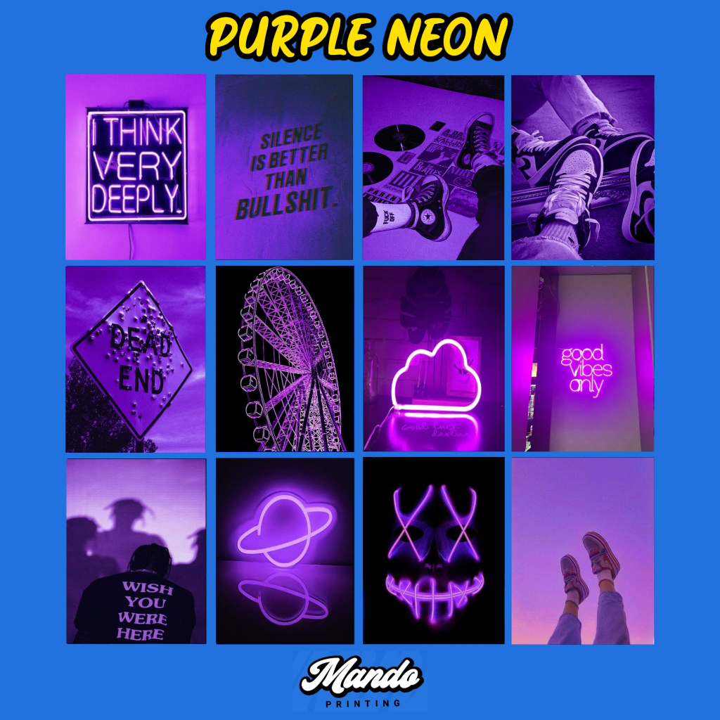 Aesthetic wall Poster | Wall Poster | Aesthetic Neon Purple Blue Poster ...