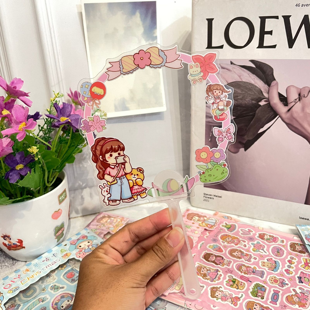 Unique Cute Fan Sticker Set SZ-176 Sanrio and Little Girl motif / Cute ...
