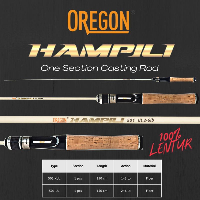 Oregon Hampili Ultralight Fishing Rod 501UL 2-6 LB 501 XUL 1-3LB ...