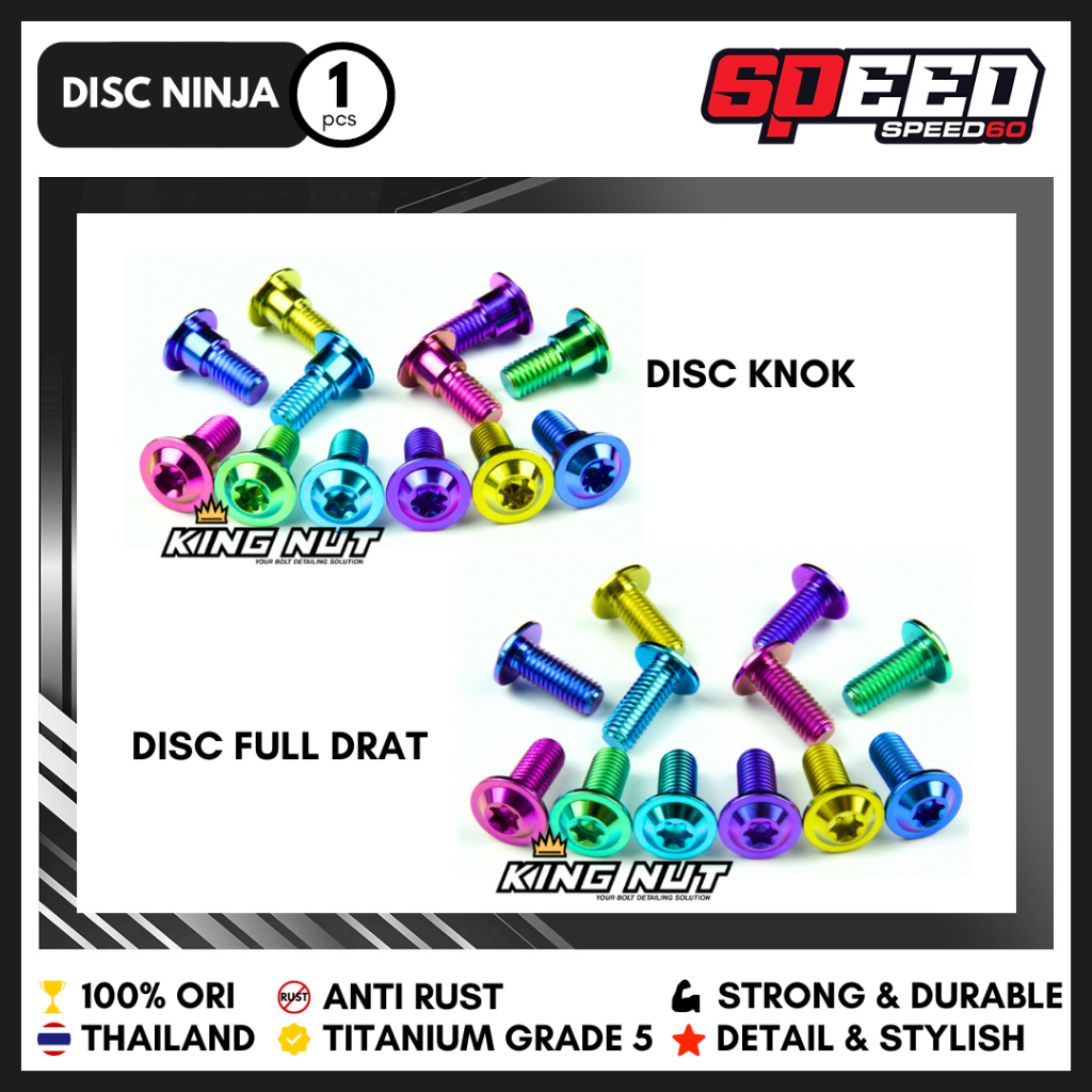 Titanium Bolt Disc Ninja Full Drat Drat 12 Length 2cm Grade 5 King Nut ...
