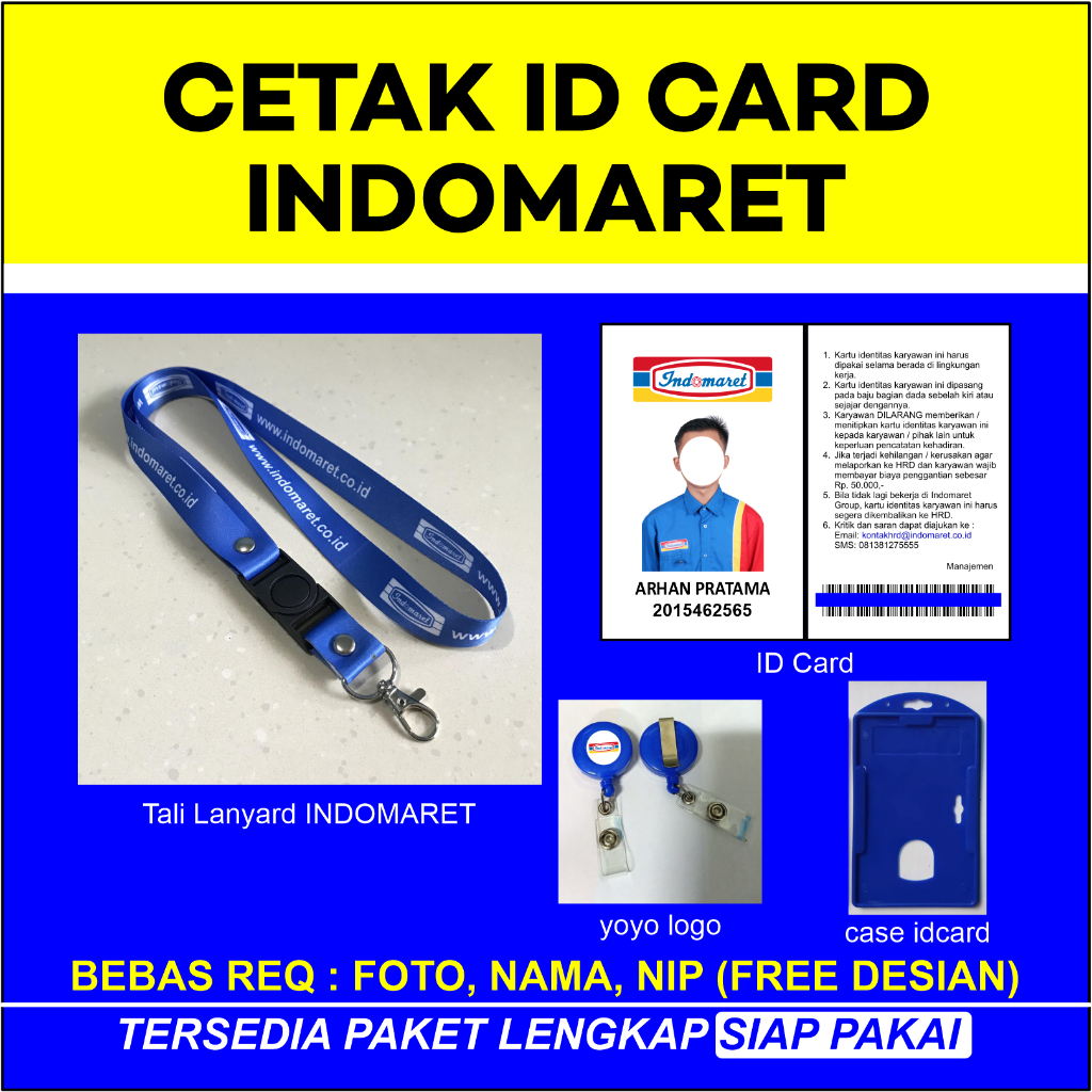 Ready INDOMARET IDCARD LANYARD CAN BE IN ONE INDOMARCO ID CARD STRAP ...