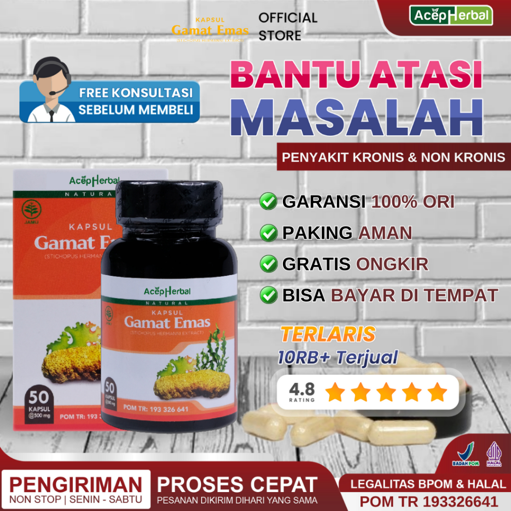 Gamat Gold Capsules Contain 50 Capsules Original 100% Original Gold Sea ...