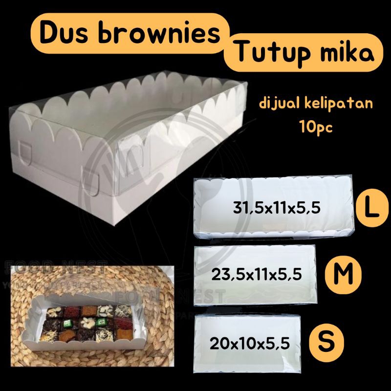 PUTIH [Folding 10pc] White Mica BOX/Sponge BOX/Pudding BOX/BROWNIES BOX ...